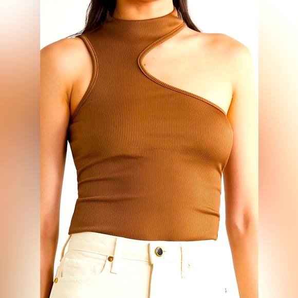 Anine Bing | Tops | Ribbed Asymetrical Form Fitting Tank Anine Bing ...